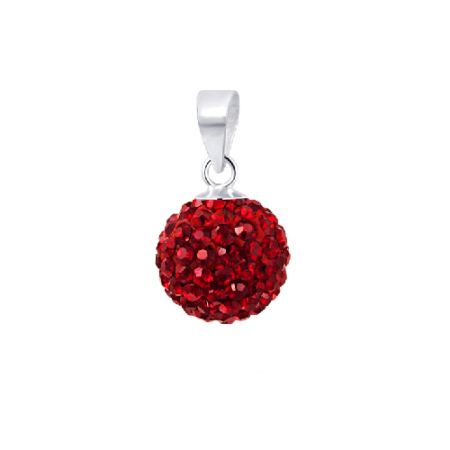 Wholesale Silver Garnet Ball Crystal Pendant | Safasilver