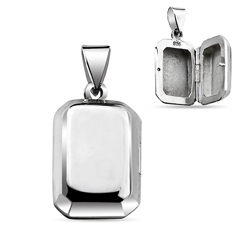 Wholesale Silver Rectangle Plain Pendant | Safasilver