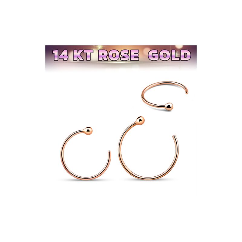 Wholesale 14K Rose Gold Hoop Nose Ring | Safasilver