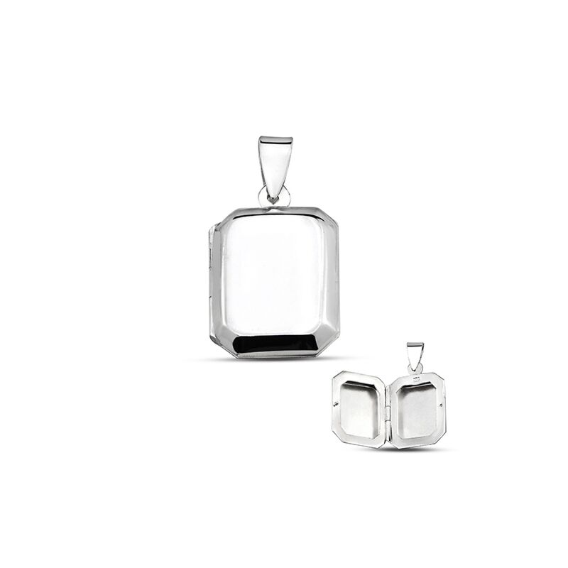 Wholesale Silver Rectangle Plain Locket Pendant | Safasilver