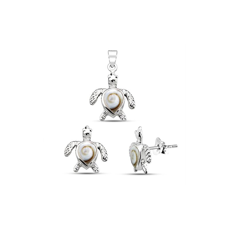 Wholesale Silver Turtle Shiva Eye Jewelry Set | Safasilver