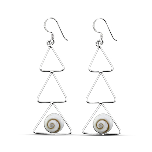 Wholesale Silver Triple Triangle Shiva Eye Earrings | Safasilver