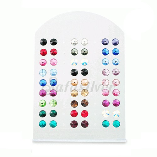 Wholesale Silver Genuine Crystal 27 Pairs Display Stand | Safasilver