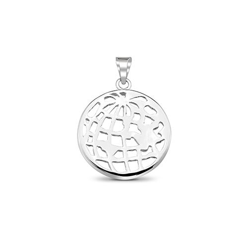 925 sterling silver world map pendant | Safasilver