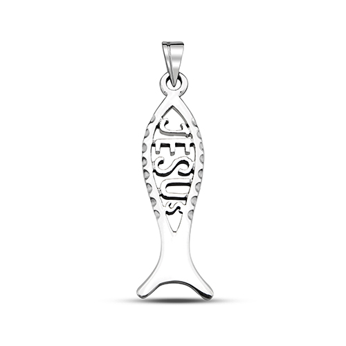 Wholesale Silver Jesus Fish Plain Pendant | Safasilver