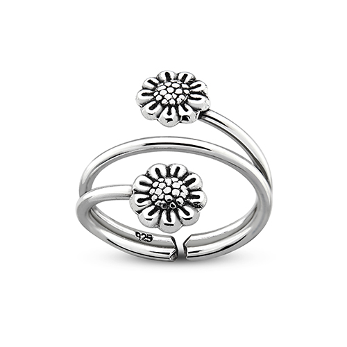 Wholesale Silver Adjustable Sunflower String Toe Ring | Safasilver