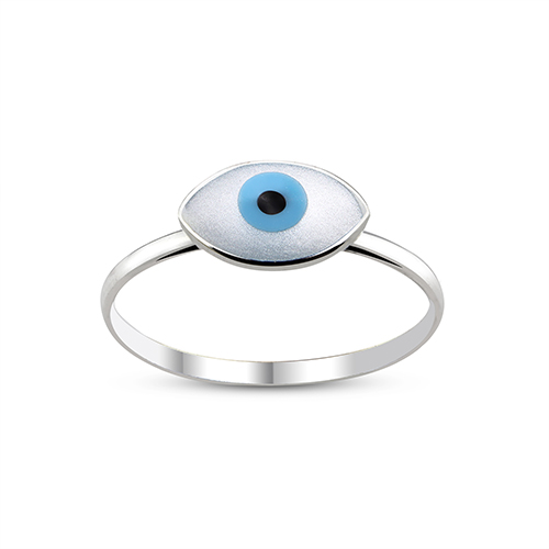 Wholesale 925 Sterling Silver Blue Evil Eye Ring | Safasilver