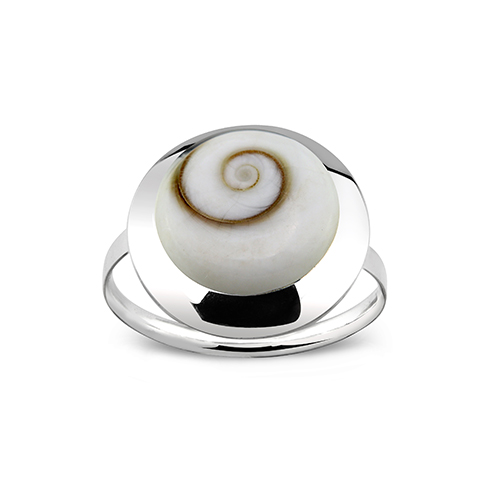 Wholesale Silver Round Shiva Eye Shell Ring | Safasilver