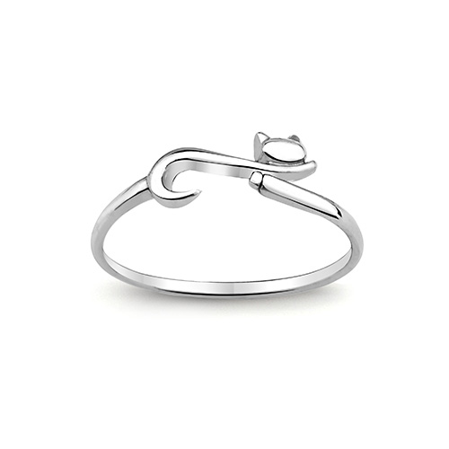 Wholesale 925 Silver Cute Cat Plain Ring | Safasilver