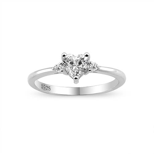 Wholesale Silver Clear Heart Shape CZ Ring 101 | Safasilver