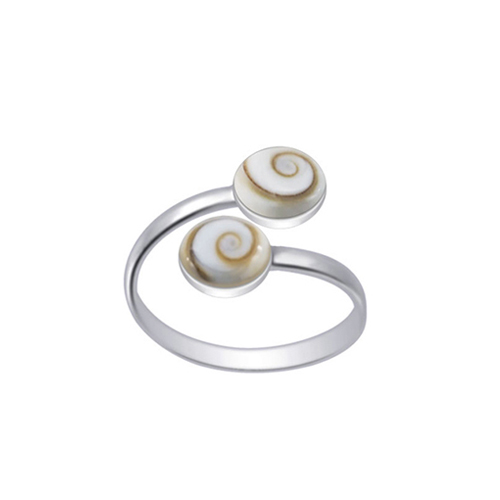 Wholesale Silver Double Swirl Shell Shiva Eye Ring | Safasilver