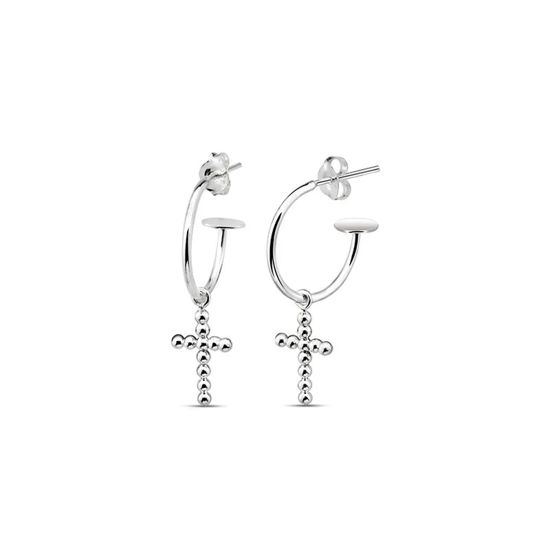 Cross charm earrings store