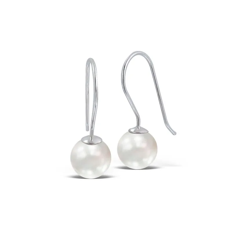 925 Sterling Silver Hook Pearl Earrings